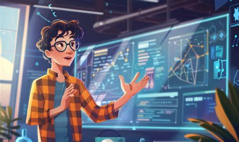 Young Man Speaker Teaching At It Developers Conference Or Workshop Showing Coding And