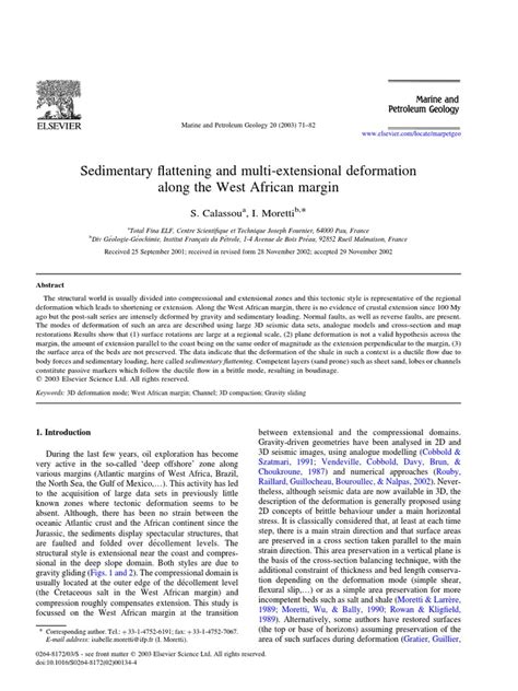 Sedimentary Flattening And Multi Extensional Deformation Along The West African Margin Pdf
