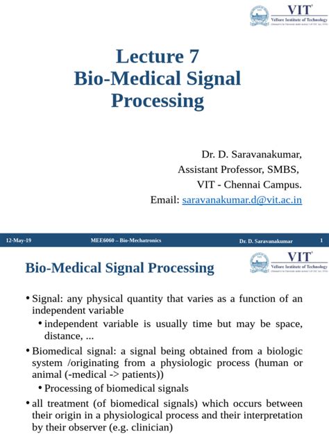 Lecture 7 Bio Medical Signal Processing Pdf Digital Signal Processing Amplifier