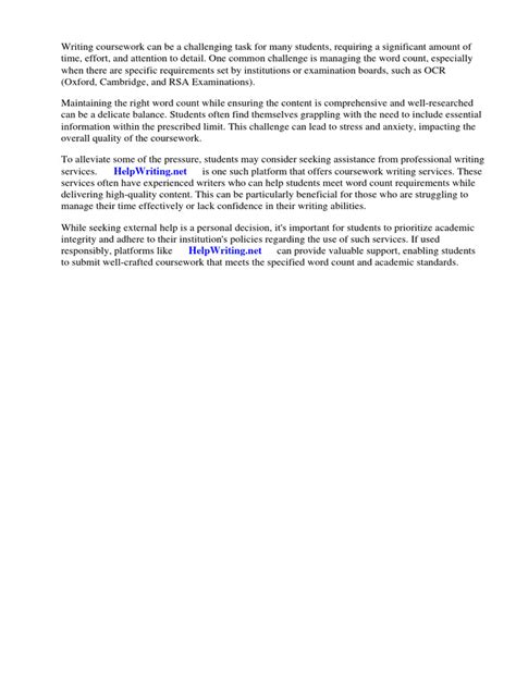 Ocr Coursework Word Count Pdf