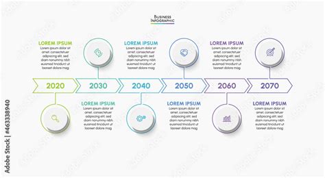 Business Data Visualization Timeline Infographic Icons Designed For Abstract Background