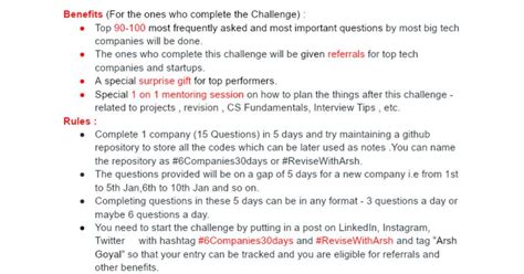 Md Asif Mondal On Linkedin Revisewitharsh 6companies30days Challenge