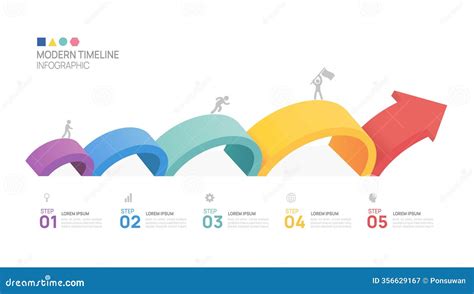 Timeline Ladder Level For Infographic Presentation Template With 6