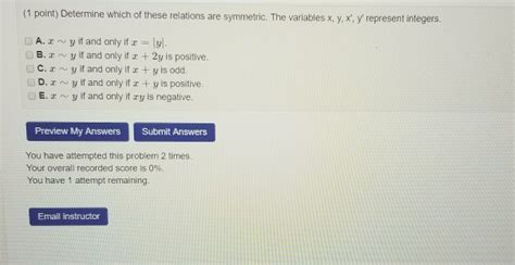 Solved 1 Point Determine Which Of These Relations Are