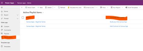 Playlist Items View In Nurture Apps Admin App Should Have The Name Of The Playlist Item