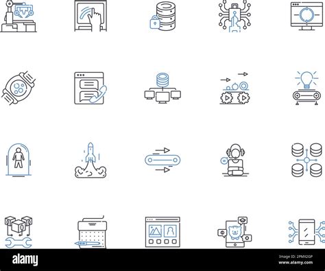 Hardware Outline Icons Collection Hardware Components Peripherals