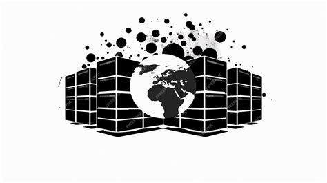 Global Symbol Of Data Center Connection Silhouette Premium Ai Generated Vector