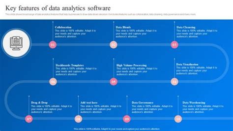 Key Features Of Data Analytics Software Transformation Toolkit Data