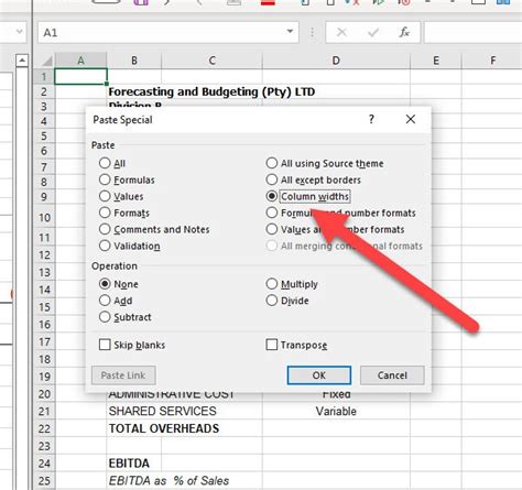 Make Excel Columns Same Widths Across Sheets • Za