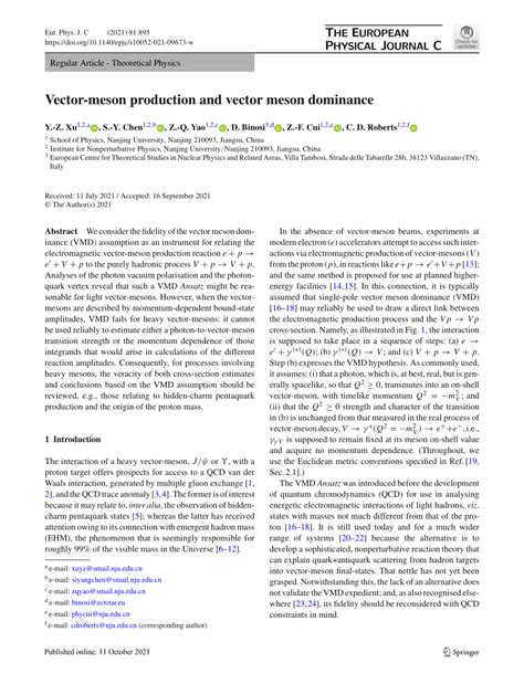Pdf Vector Meson Production And Vector Meson Dominance