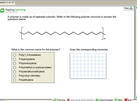 solved estion 3 of 12 map do macmilan learning a polymer is