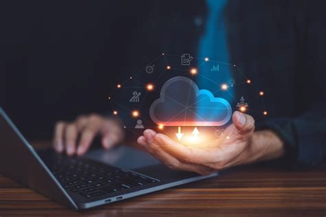 Premium Photo Cloud Computing Concept Cloud Computing Diagram Show On Hand Cloud Technology