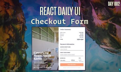 Fullstack React React Daily Ui 002 Checkout
