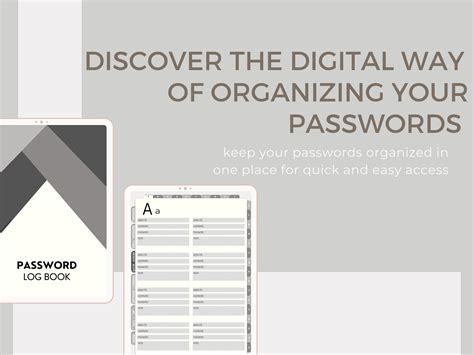 Digital Password Tracker Log Password Organizer Password Keeper Digital