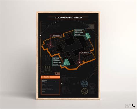 Counter Strike X Mirage Map Poster Game Wall Art Poster Print Art Poster Gift Wall