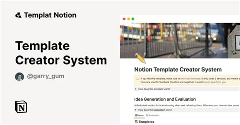 Templat Template Creator System Notion Marketplace
