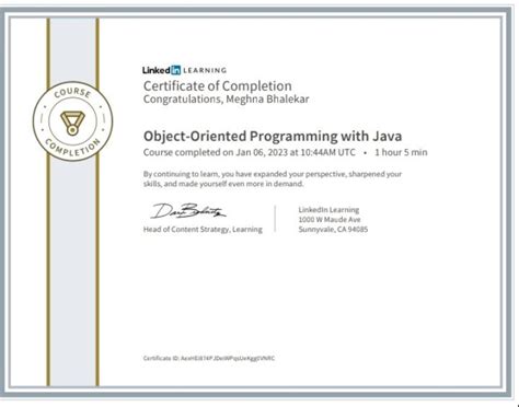 linkedin java programming meghna bhalekar