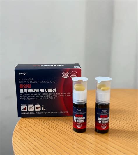 예라 협찬 22종 복합기능성 에너지보충과 간 건강을 한번에 퍼니트 올인원멀티비타민앤이뮨샷 1일 섭취량 대비 최대 18750 함유된 비타민b군 상큼한 오렌지맛의