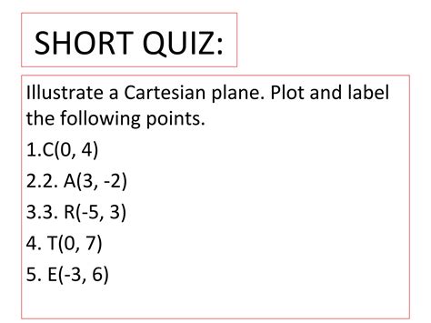 Rectangular Coordinate System Ppt