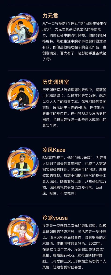 2020年b站百大up主名单公布啦 哔哩哔哩