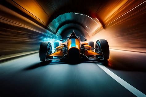 Premium Ai Image Highspeed Sports Car Racing On The Street Generative Ai