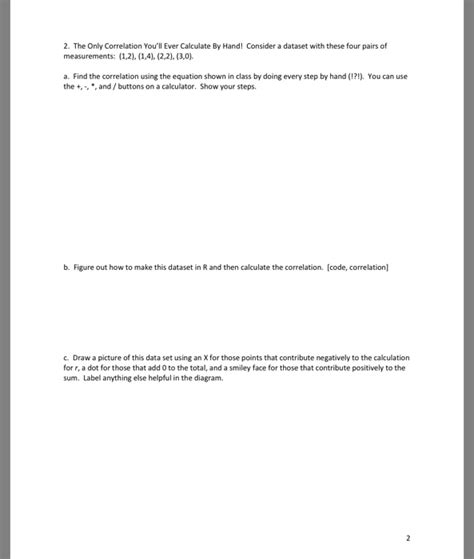 Solved The Only Correlation You Ll Ever Calculate By Chegg