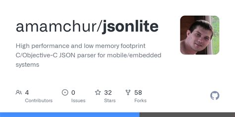 Github Amamchurjsonlite High Performance And Low Memory Footprint Cobjective C Json Parser