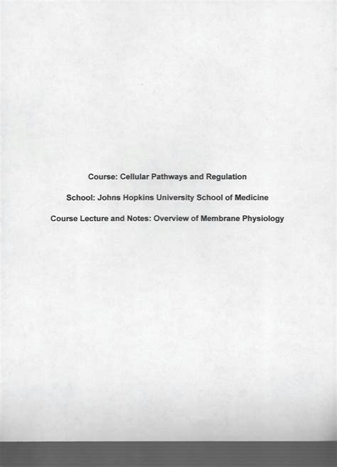 Solution Cellular Pathways And Regulation Overview Of Membrane