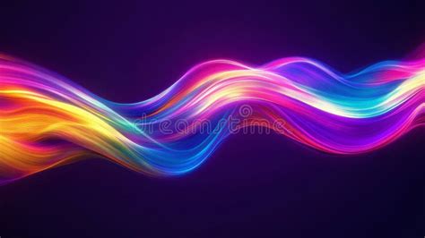 Flowing Soft Rainbow Colored Lines Moving Across A Dark Purple Background Creating A Smooth