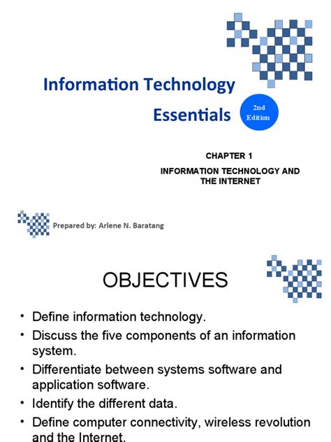 Information Technology Essentials Prepared By Arlene N Baratang Pdf Microcomputers