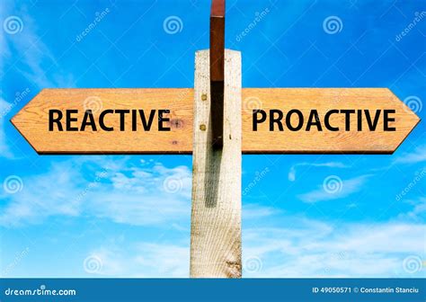 Reactive Versus Proactive Messages Behaviour Conceptual Image Stock Image Image Of