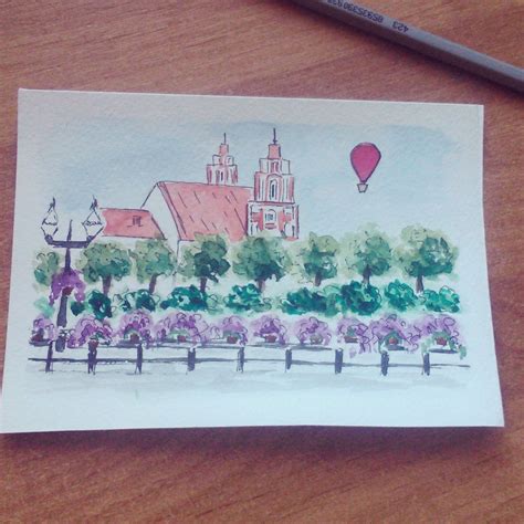 открытка акварелью Art Electronic Products Polaroid Film