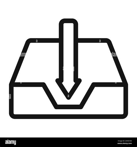 Inbox Icon Vector Symbol Or Sign Set Collection In Black And White Outline Stock Vector Image