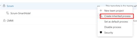 Creating A New Inherited Process From Scrum Template In Azure Devops