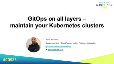 Hafid Haddouti On Linkedin Containerdays Kubernetes Gitops
