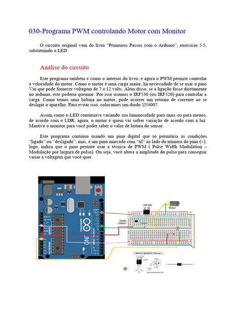 030 Programa Pwm Controlando Motor Com Monitor Pdf Arduino Eletrônicos