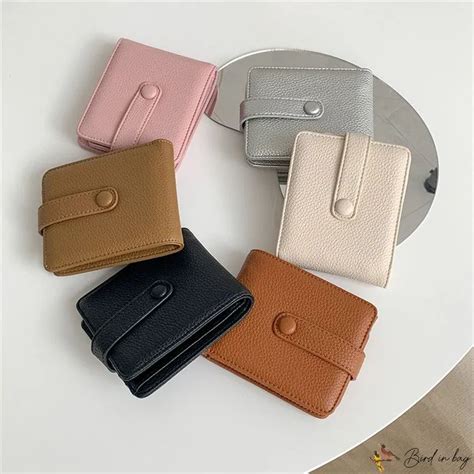 Bird In Bag New Simple Solid Color Womens Short Wallet Compact And