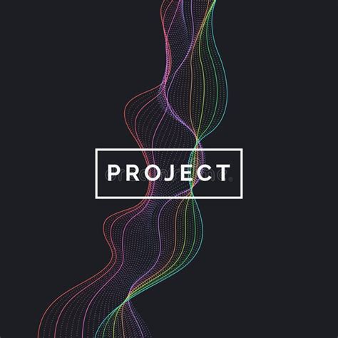 Vector Abstract Background With A Colored Dynamic Waves Line And Particles Stock Vector