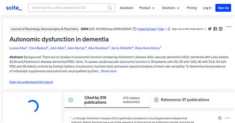 Autonomic Dysfunction In Dementia