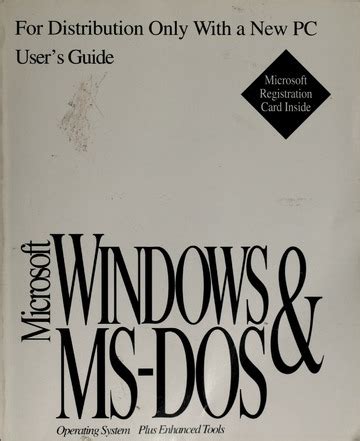 Microsoft Windows And Microsoft MS DOS Operating Systems User S Guide Microsoft Corporation