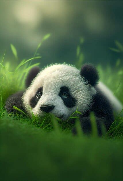 Premium Photo An Amazing Picture Of A Cute Fluffy Panda Laying On