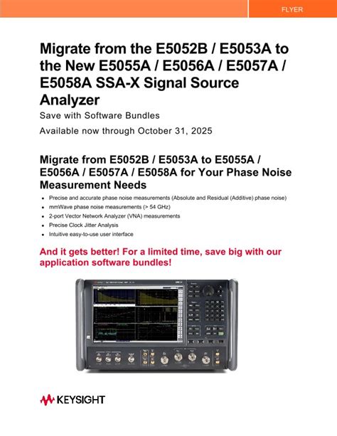Migrate From The E5052b To The New E5055a Ssa X Signal Source Analyzer