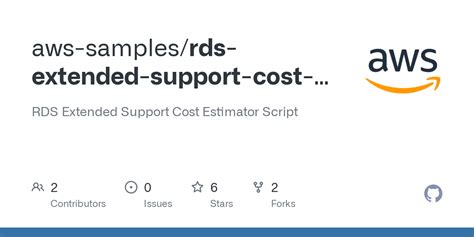 Github Aws Samplesrds Extended Support Cost Estimator Rds Extended Support Cost Estimator Script