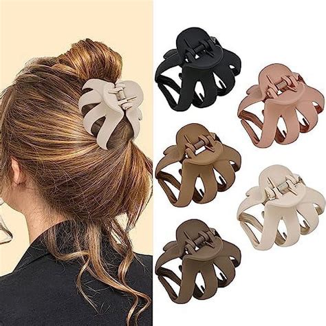Lolalet Octopus Hair Claw Clips 5 Pack Non Slip Jaw Clips Medium Hair