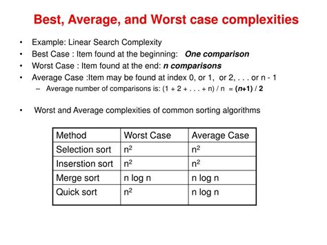 Ppt Complexity Analysis Motivations And Basic Operations For