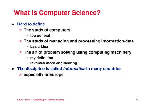 PPT CS 201 Introduction To Computing PowerPoint Presentation Free