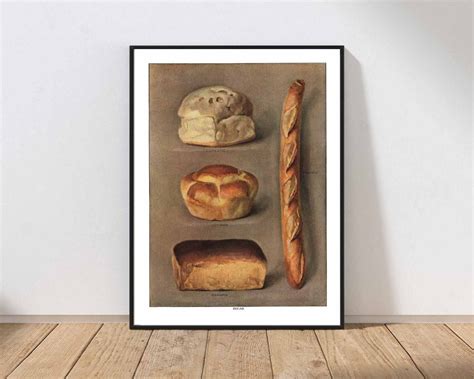 Sept Vintage Bread Chart Kitchen Wall Art Cafe Restaurant French Bakery