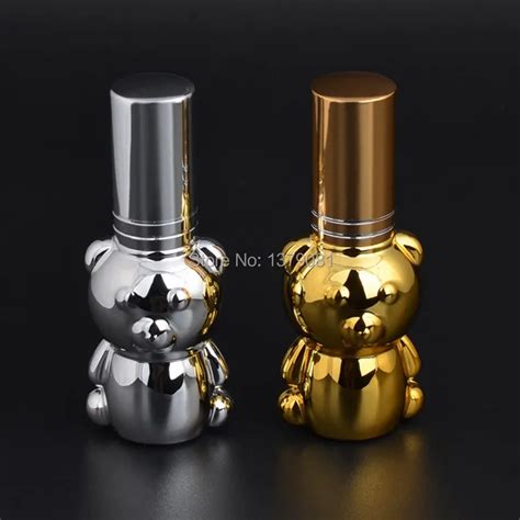 향수 금을위한 8ml 유리 스프레이 병 실버 빈 분무기 병 곰 모양 화장품 리필 용기spray Bottle For