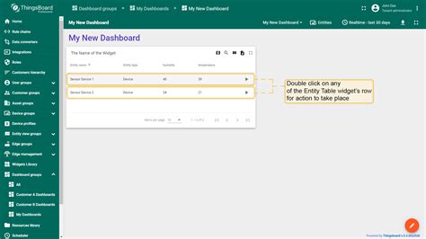Widget Actions Iot Hub