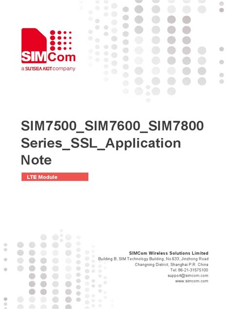 Sim7500 Sim7600 Sim7800 Series Ssl Application Note Lte Module